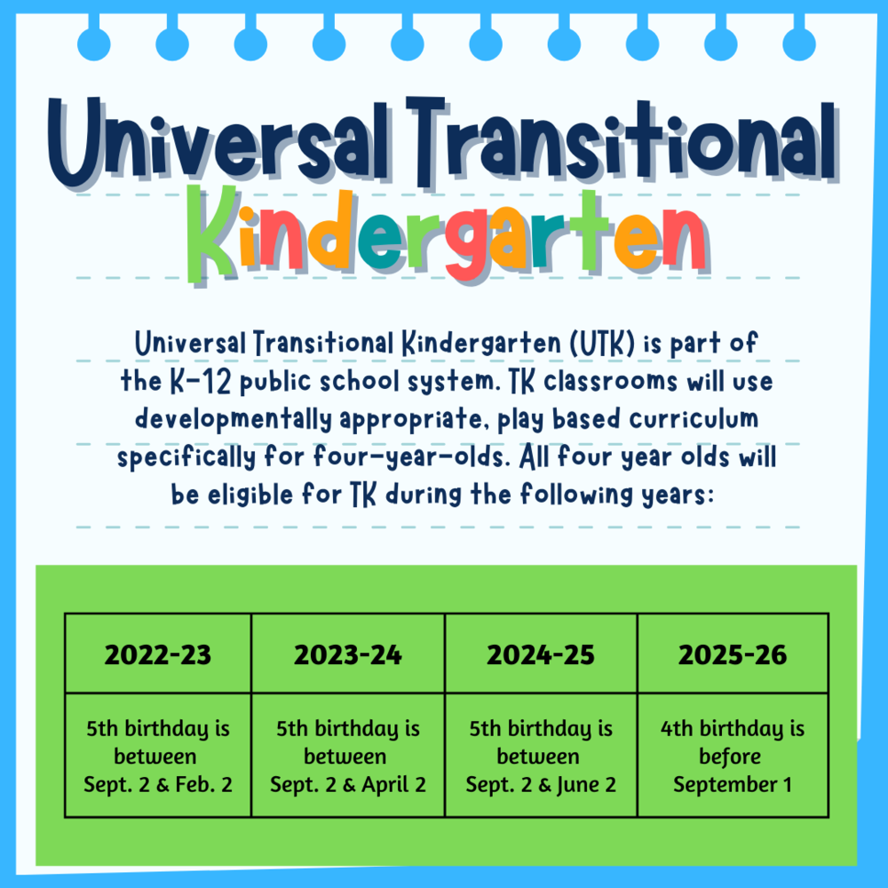 Transitional Kindergarten Enroll Today Bishop Unified School District Transitional Kindergarten Enroll Today Bishop Unified School District
